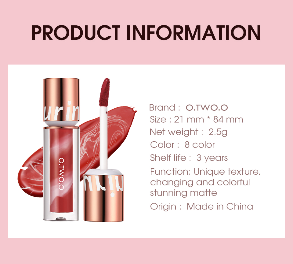 O.TWO.O Lollipop Lipgloss Waterproof Matte Non Stick 8 Color Long ...