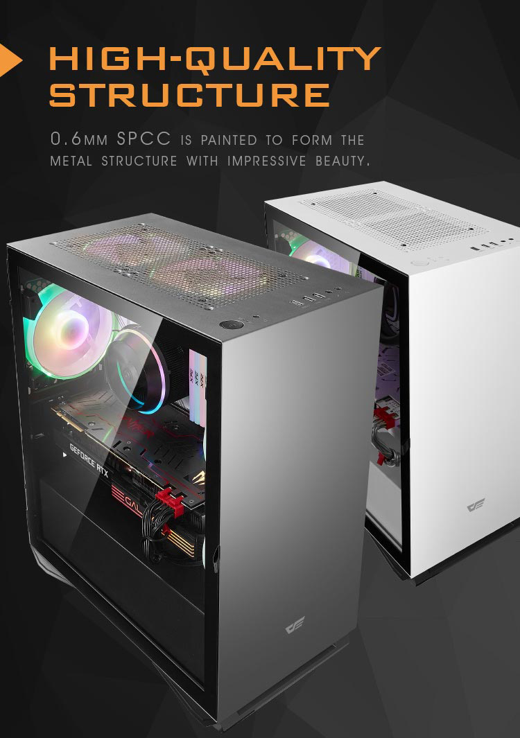 darkFlash DLM22 Mid-Tower Micro-ATX PC Case with Fine Ventilation ...