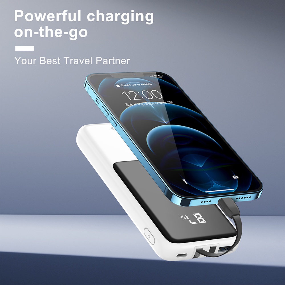 Orashare OH10 10000mAh Powerbank with Built-in 2 Cables Large Smart ...