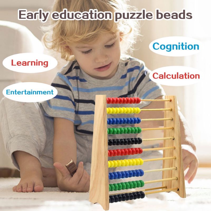 Wooden early education children arithmetic toys ten calculation rack ...