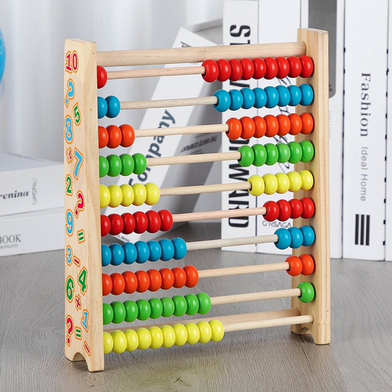 Wooden early education children arithmetic toys ten calculation rack ...