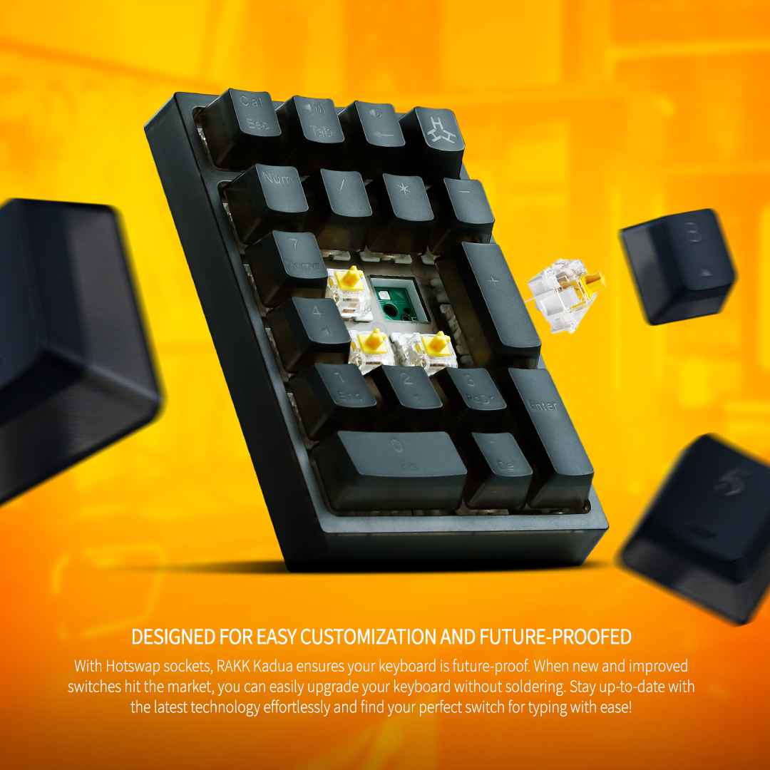 Rakk Kadua Mechanical Numeric Keypad 21 Keys Tri-Mode Rgb Hot Swap ...