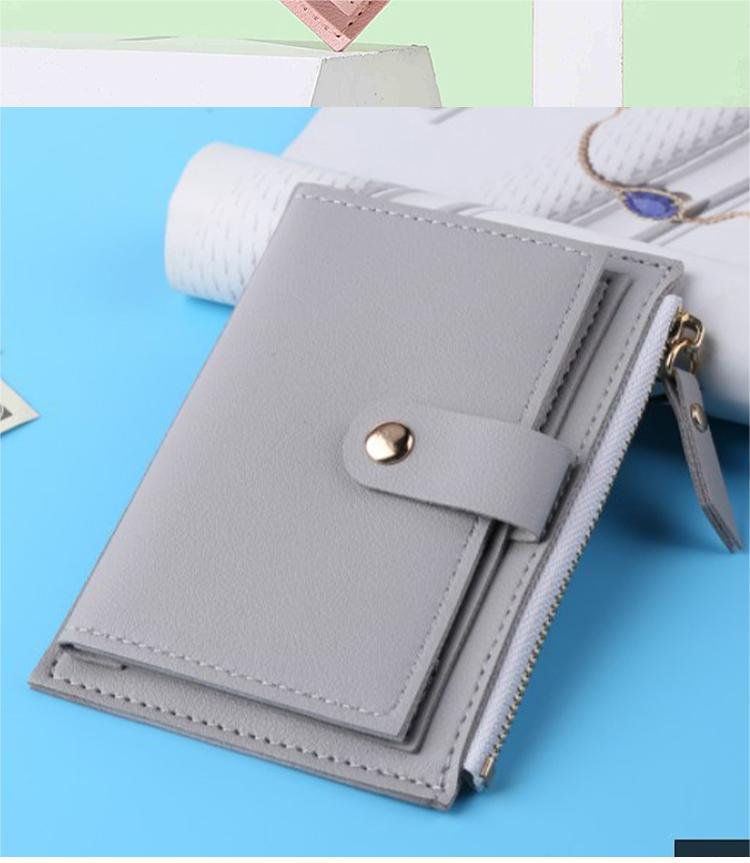 Female Card Holder Women Credit Card PU Leather Case Female Zipper Slim ...