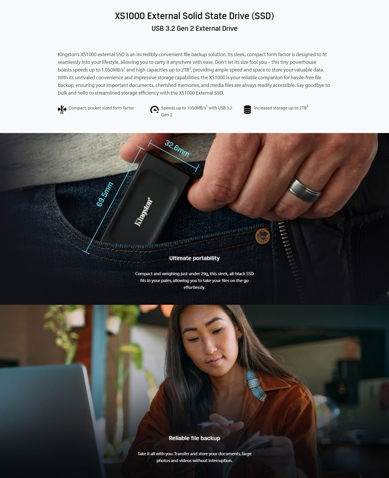 Kingston XS1000 USB 3.2 Gen 2 External SSD Solid State Drive | Shopee ...