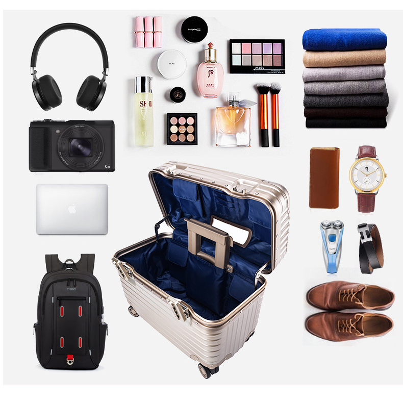 Aluminum boarding case luggage Business Photography Suitcase captain ...