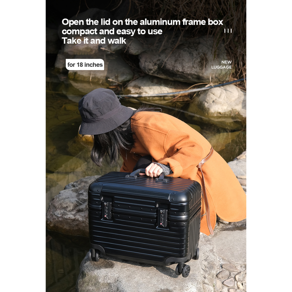 Aluminum boarding case luggage Business Photography Suitcase captain ...