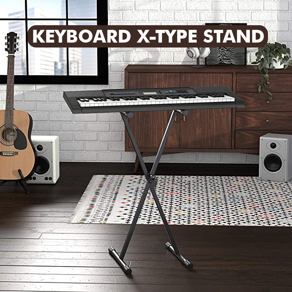 RIXTON Keyboard Portable Stand X-type Folding Piano Keyboard Rack Metal ...