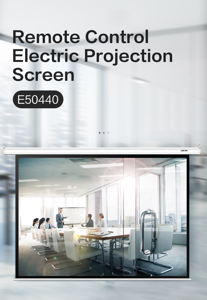Deli Projection Screen Retractable Pull Down HD Projector White Screen ...