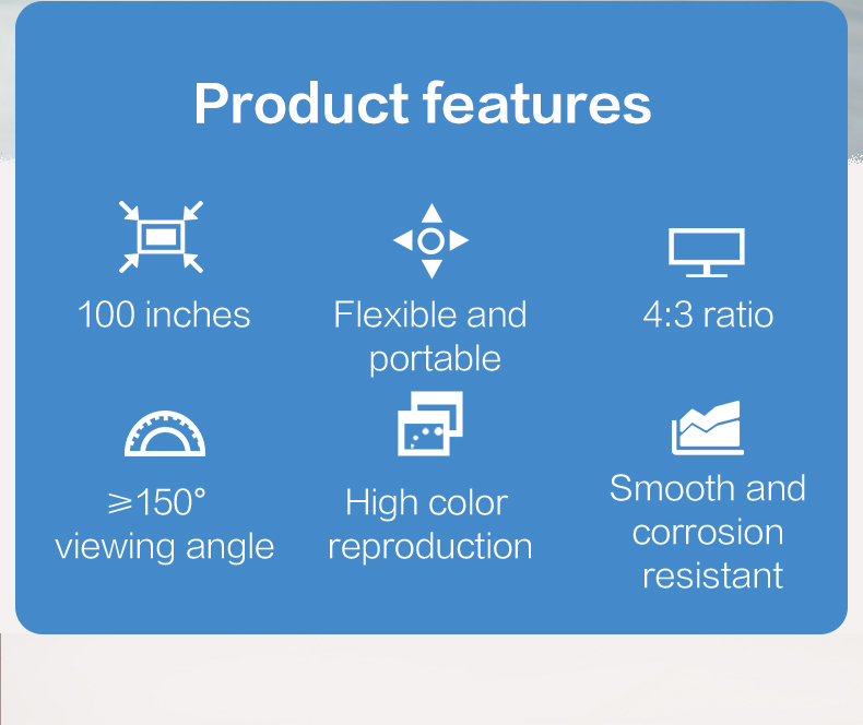 Deli Projection Screen Retractable Pull Down HD Projector White Screen ...