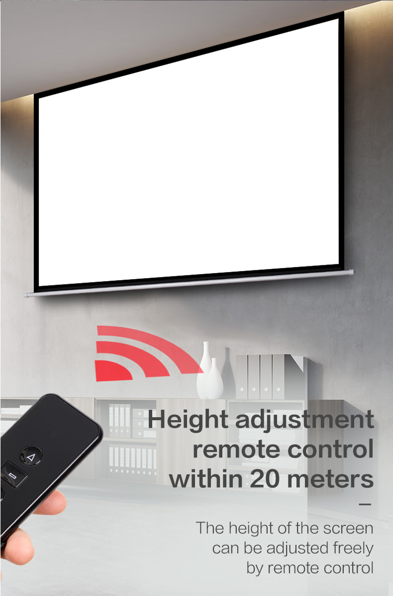 Deli Projection Screen Retractable Pull Down HD Projector White Screen ...