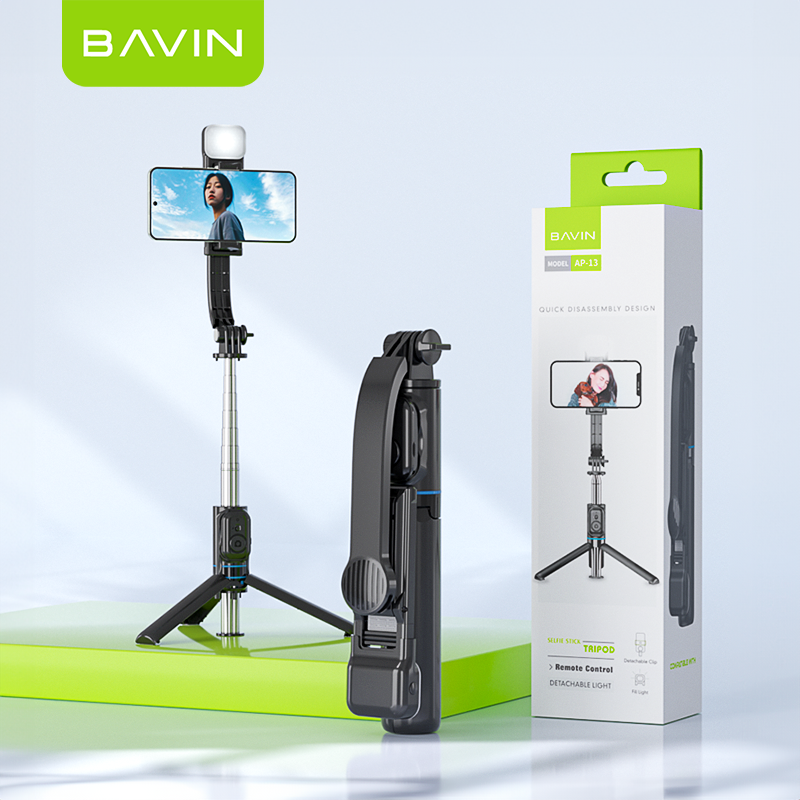 BAVIN P11/13 Portable Wireless Bluetooth Selfie Stick Tripod w ...