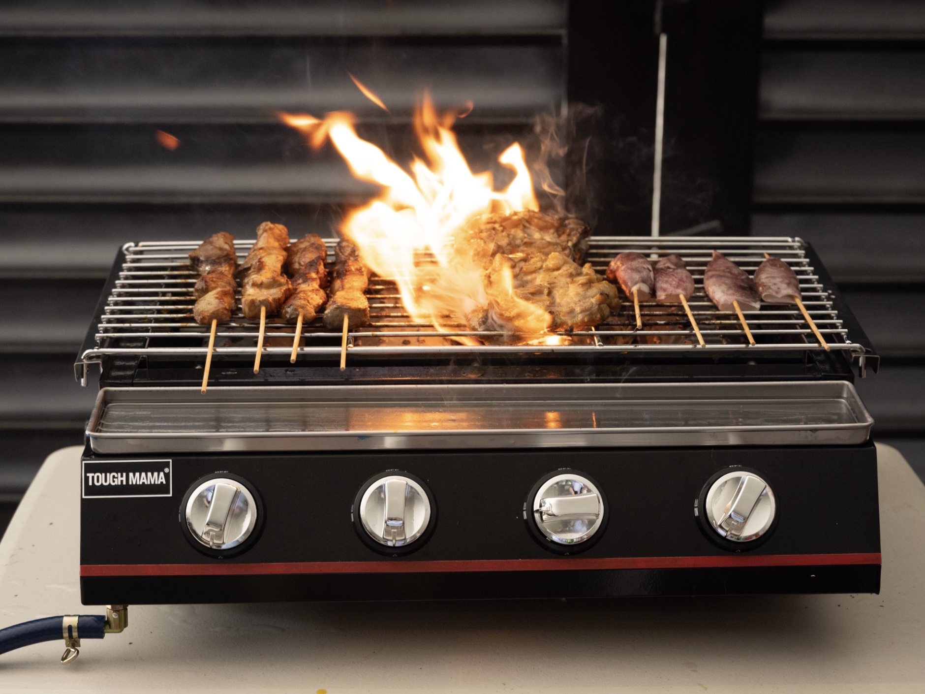 Tough Mama NTM-BBG1 Gas Barbecue Griller Adjustable Height with Food ...