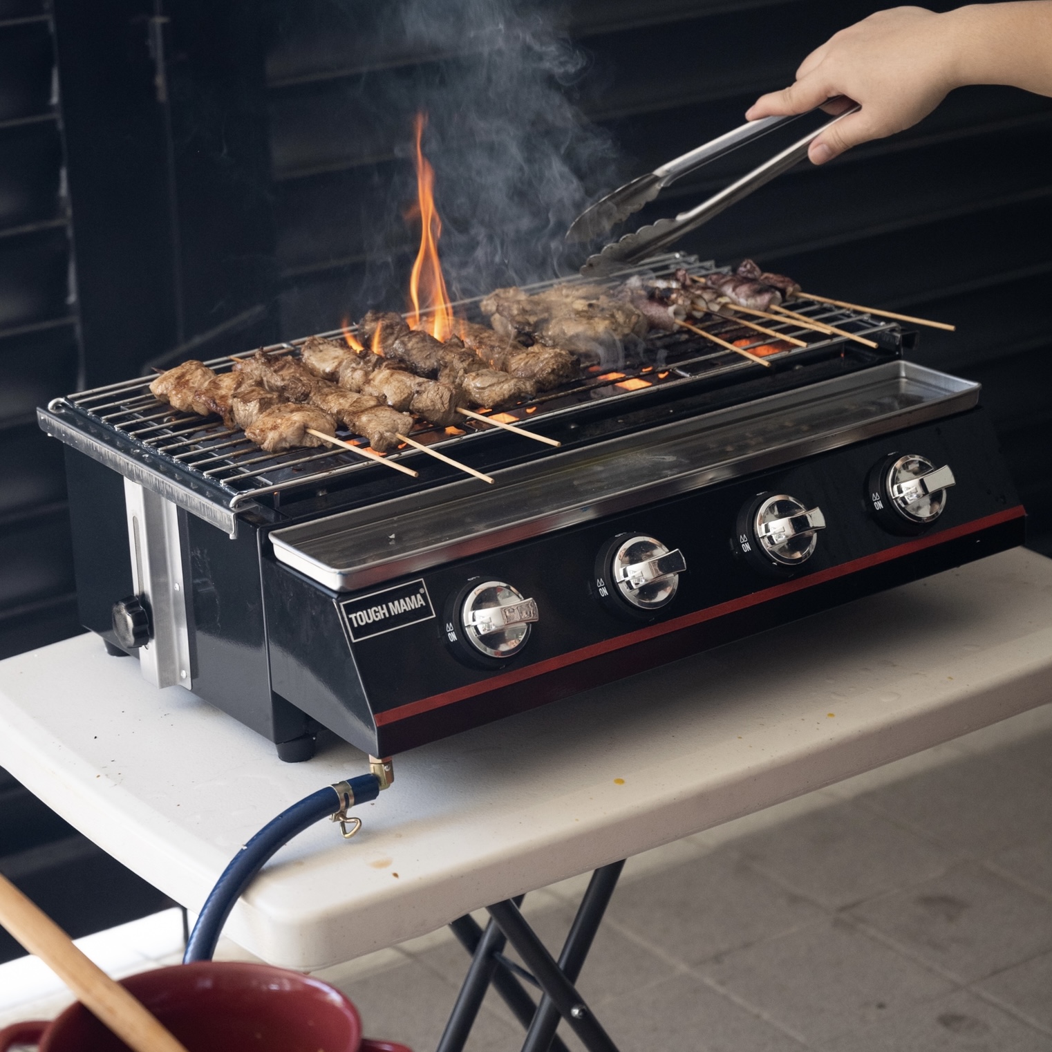 Tough Mama NTM-BBG1 Gas Barbecue Griller Adjustable Height with Food ...