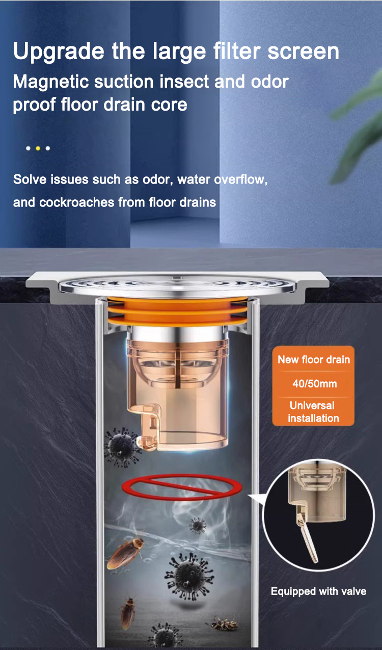 H&W ABS Bathroom Odor proof floor drain core drain strainer for ...