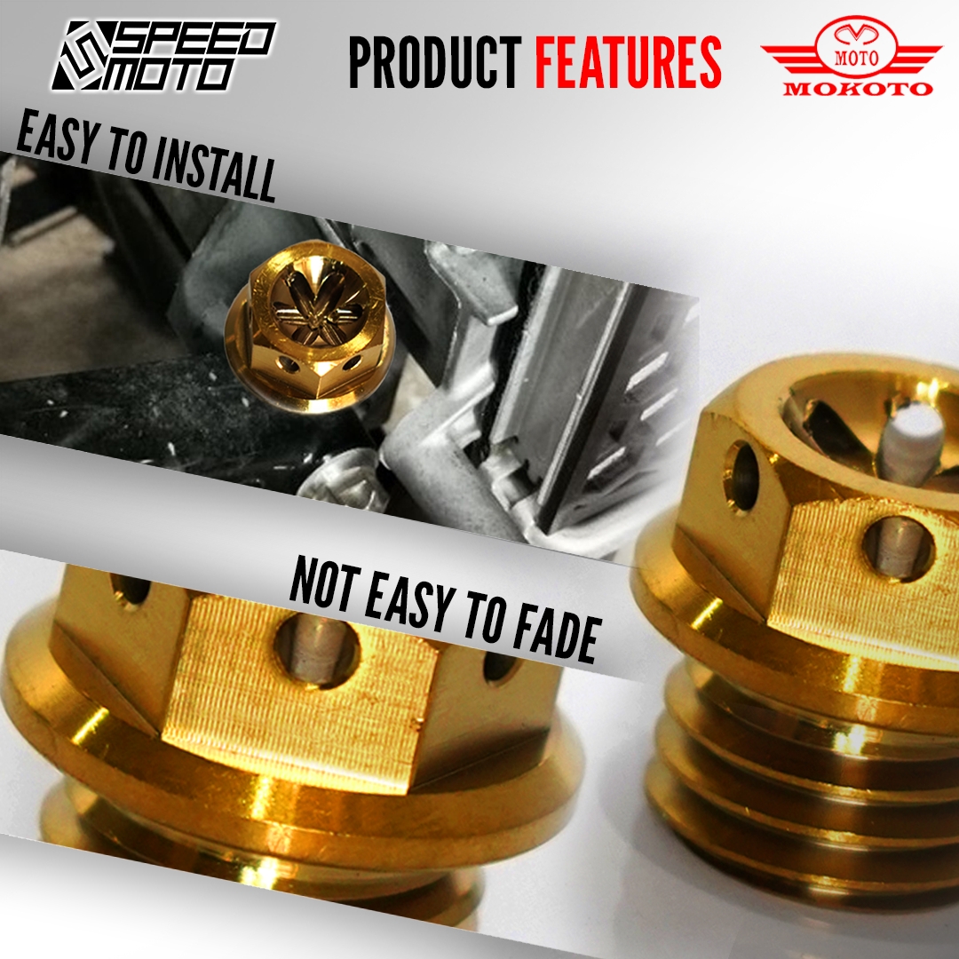 UNIVERSAL ENGINE OIL BOLT STAINLESS GOLD PLATED DRAIN OIL PLUG ...