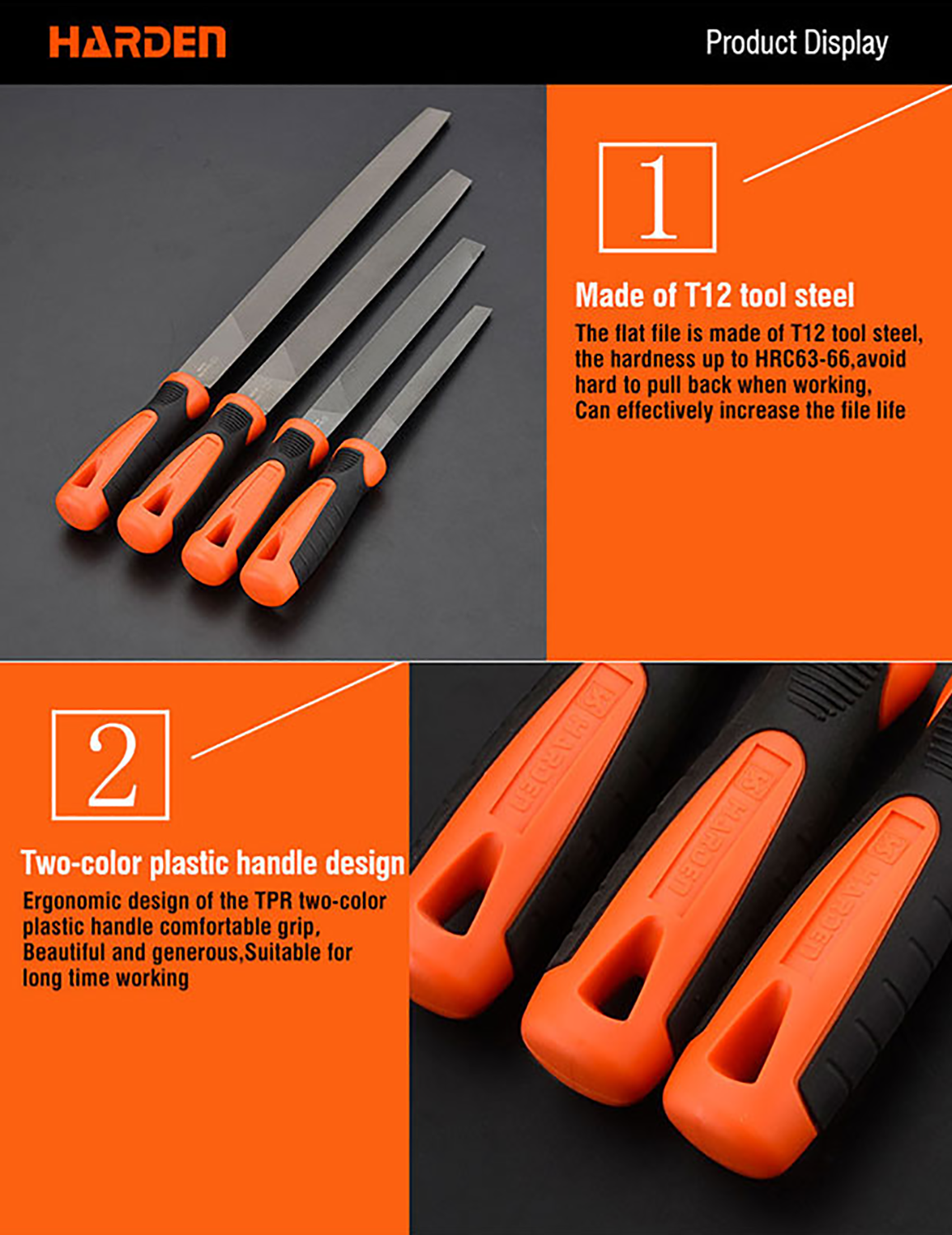 Harden Flat smooth File With Soft Handle Filer 6, 8, 10, 12 | Shopee ...