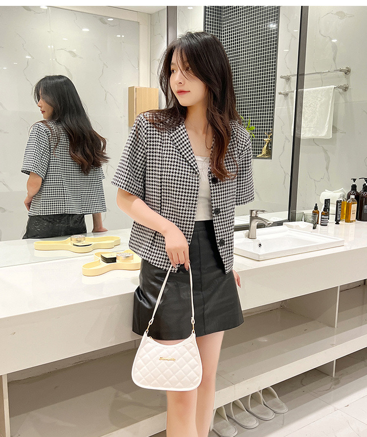 Mumu 5030 Woman Cute Mini Pu Leatther Baguette Shoulder Bag With Zipper