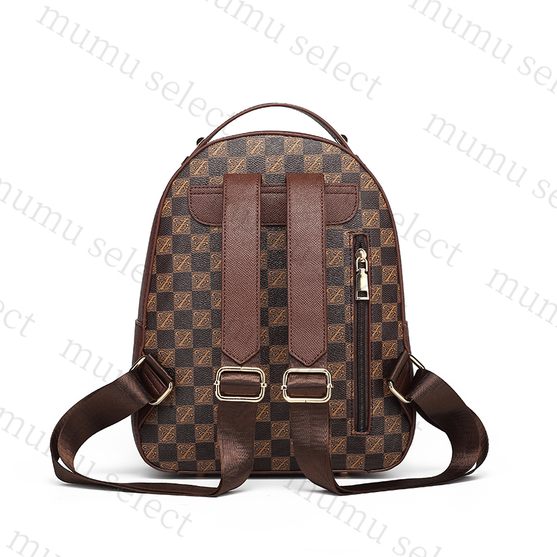 【High-End Mumu】 M670 High Quality Leather Retro Grid Pattern Back Pack ...