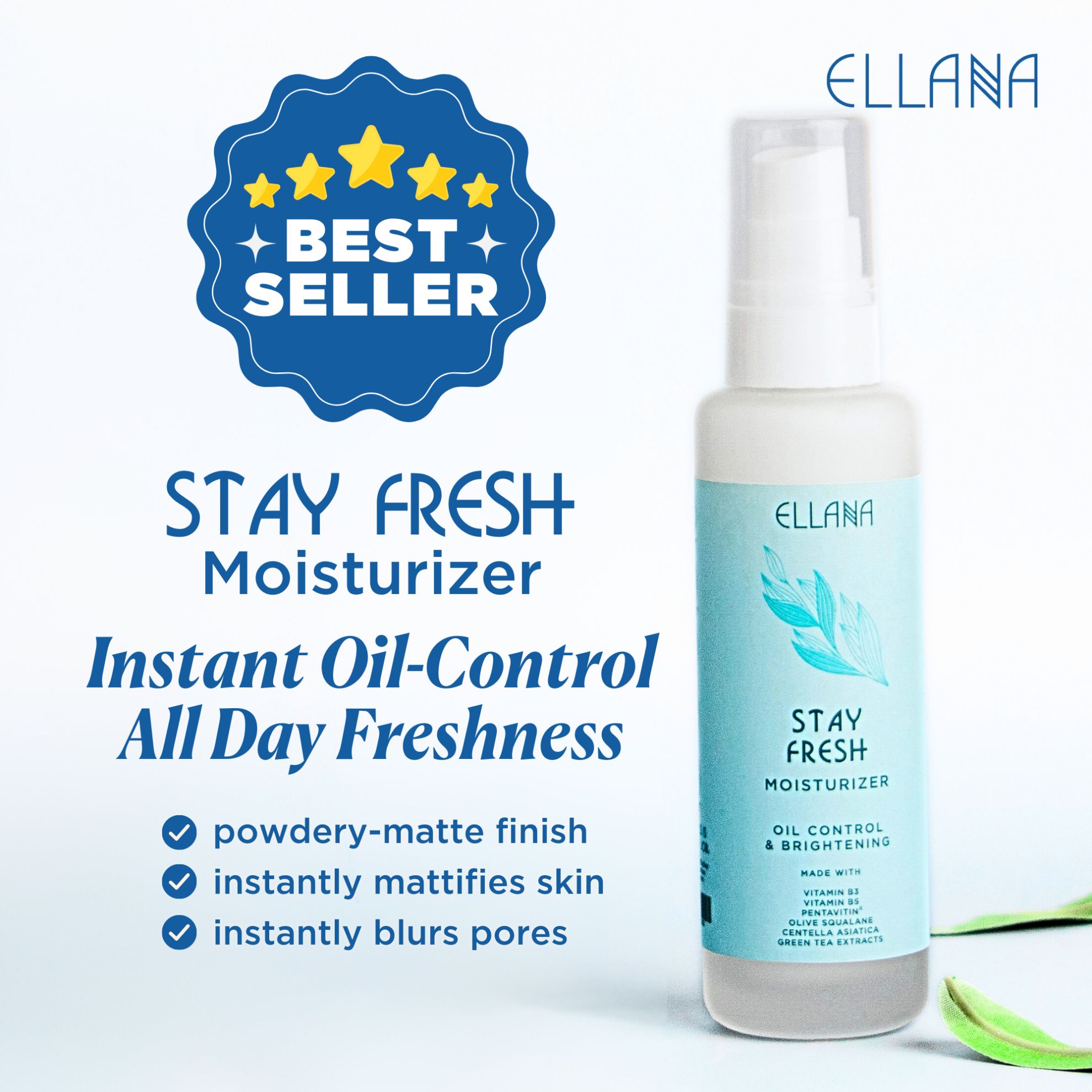 Ellana Stay Fresh Moisturizer - Instant Oil Control Powdery Matte ...