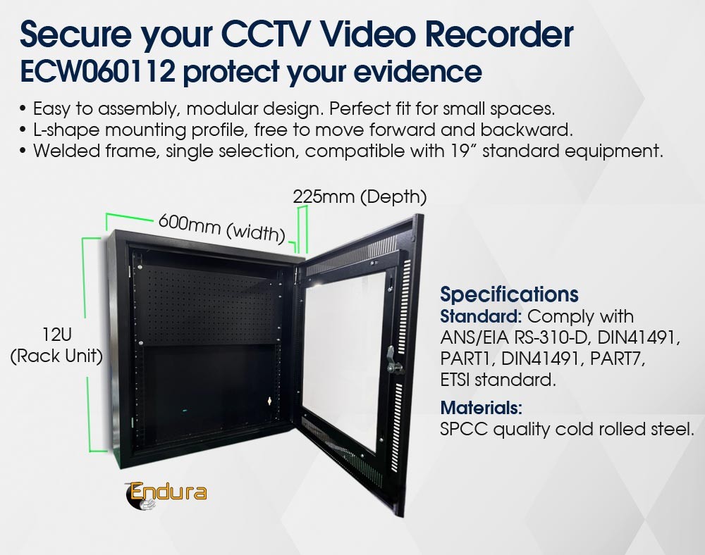 Rover Systems 12U Wall Mount CCTV Camera Data Server RackCabinet 600mm ...