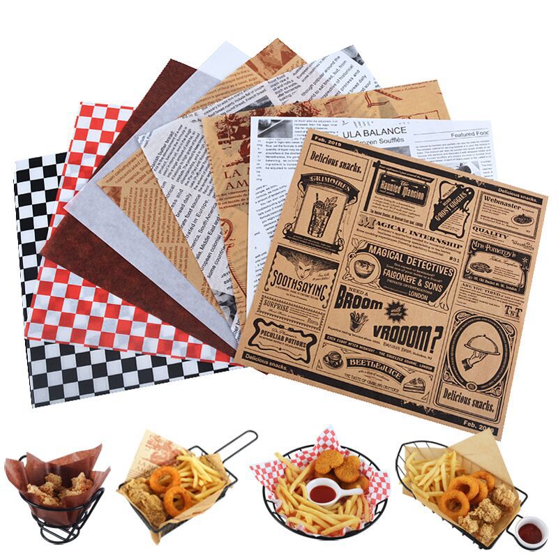100pcs Greaseproof Food Paper/Food Liner-Burger Wax Paper Wrapper ...