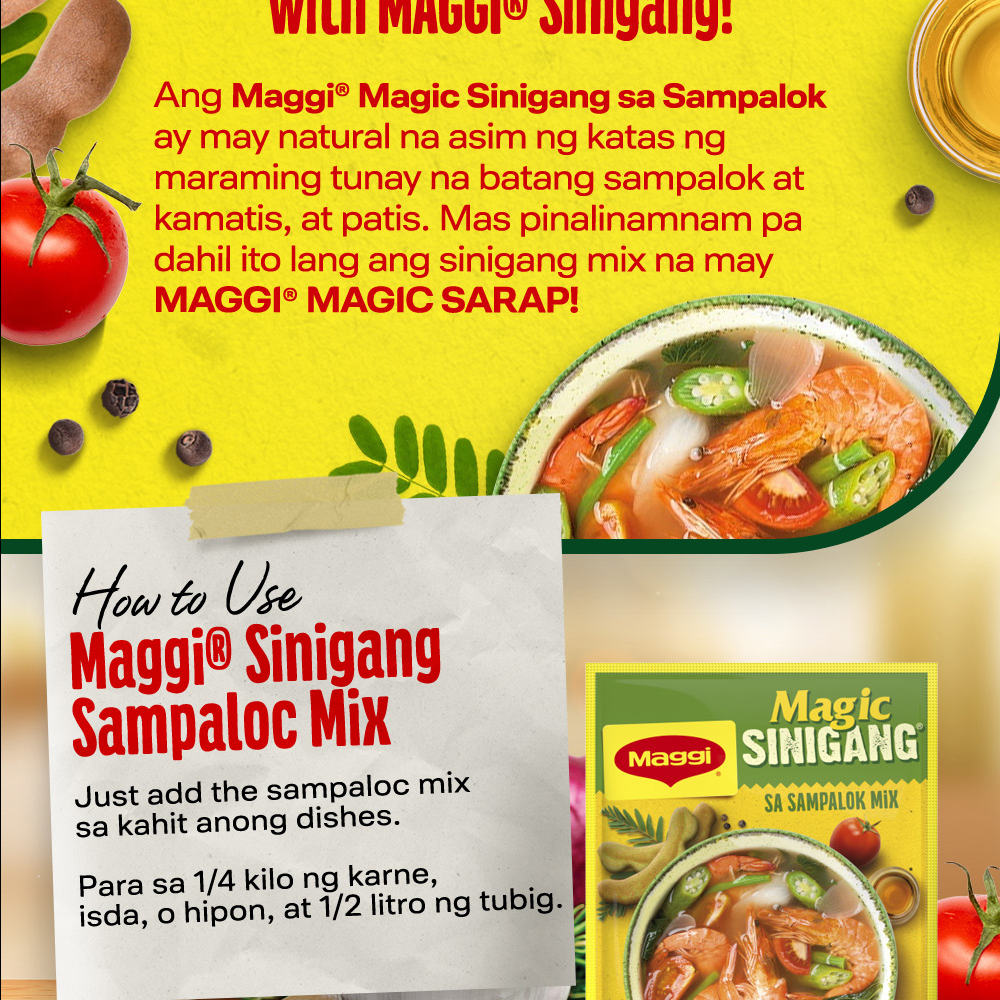 Maggi Magic Sinigang Sampaloc Mix with Gabi 25g - Pack of 10 | Shopee ...