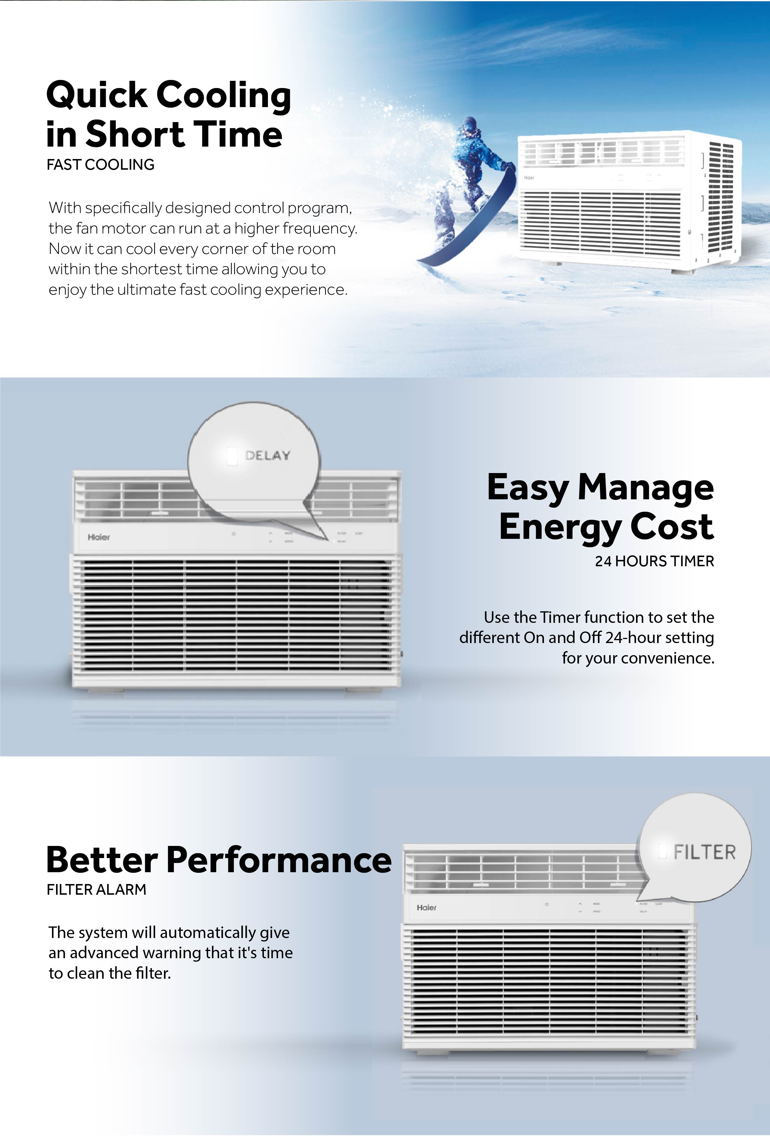 Haier HW-07DCQ32 0.75 HP Digital Window Type Aircon | R32 Refrigerant ...