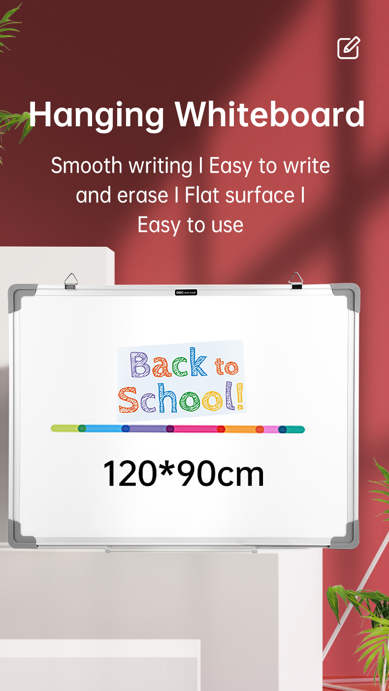 Deli V900 Whiteboard 120×90cm Stationary Magnetic Aluminum White Board ...