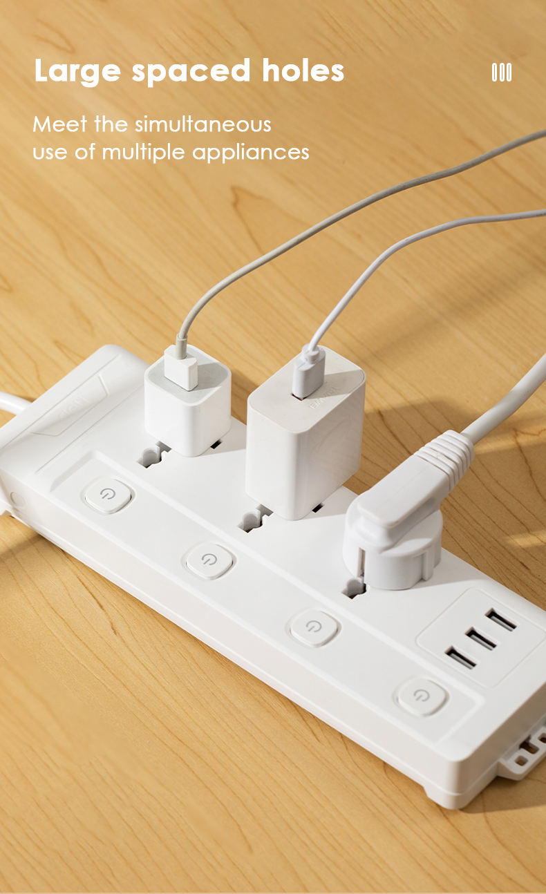 Deli Power Socket Extension Universal Electric Sockets With USB Port ...