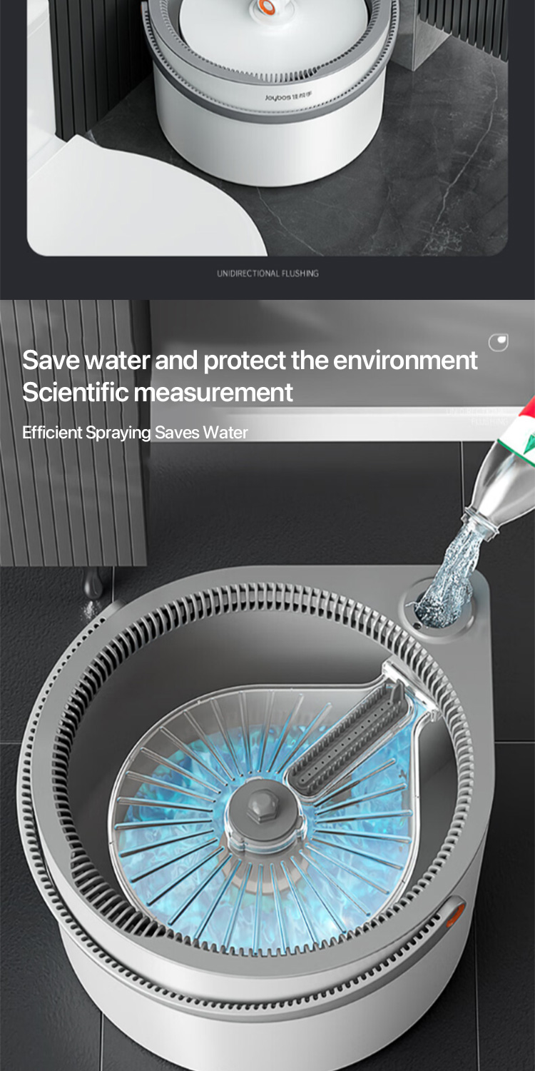 Joybos Self Wash Spin Mop M16 White Spinner Flat 360 Rotating Cleaner With Turbo Flushing Bucket ...