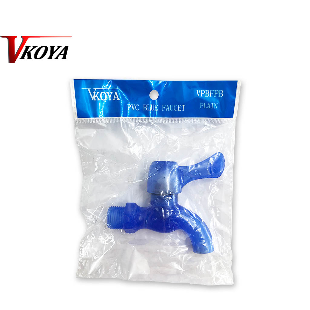 Vkoya PVC Blue Faucet Plain Bibb 1/2" Thread For Sinks and Water Taps ...