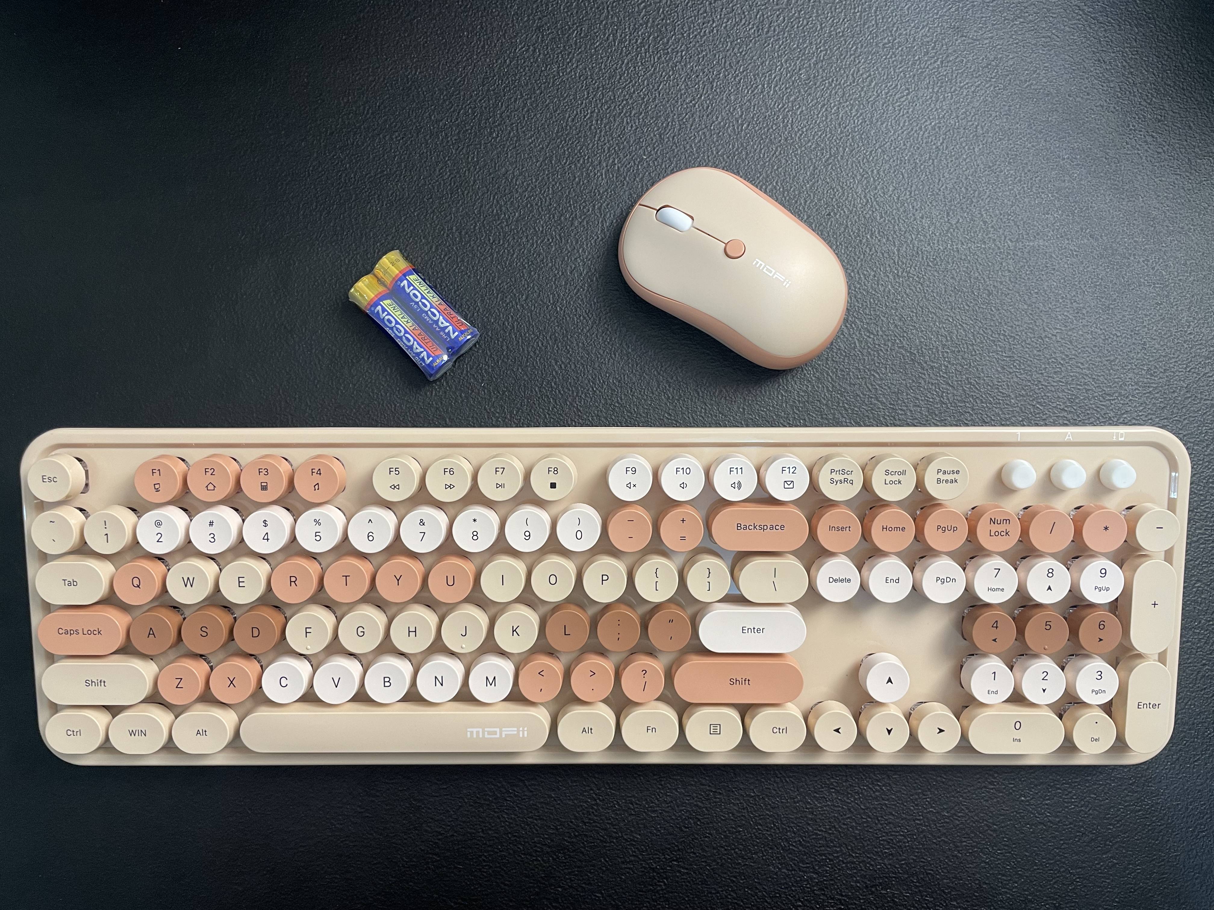 MOFii Sweet PLUS Wireless RED AXIS True Mechanical Keyboard Mouse Set ...