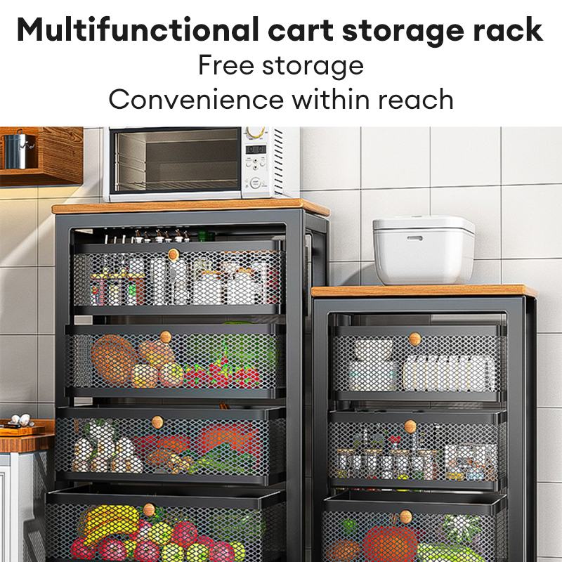 3/4/5 Layers Kitchen Rack Dustproof Storage Cabinet Carbon Steel Multi ...