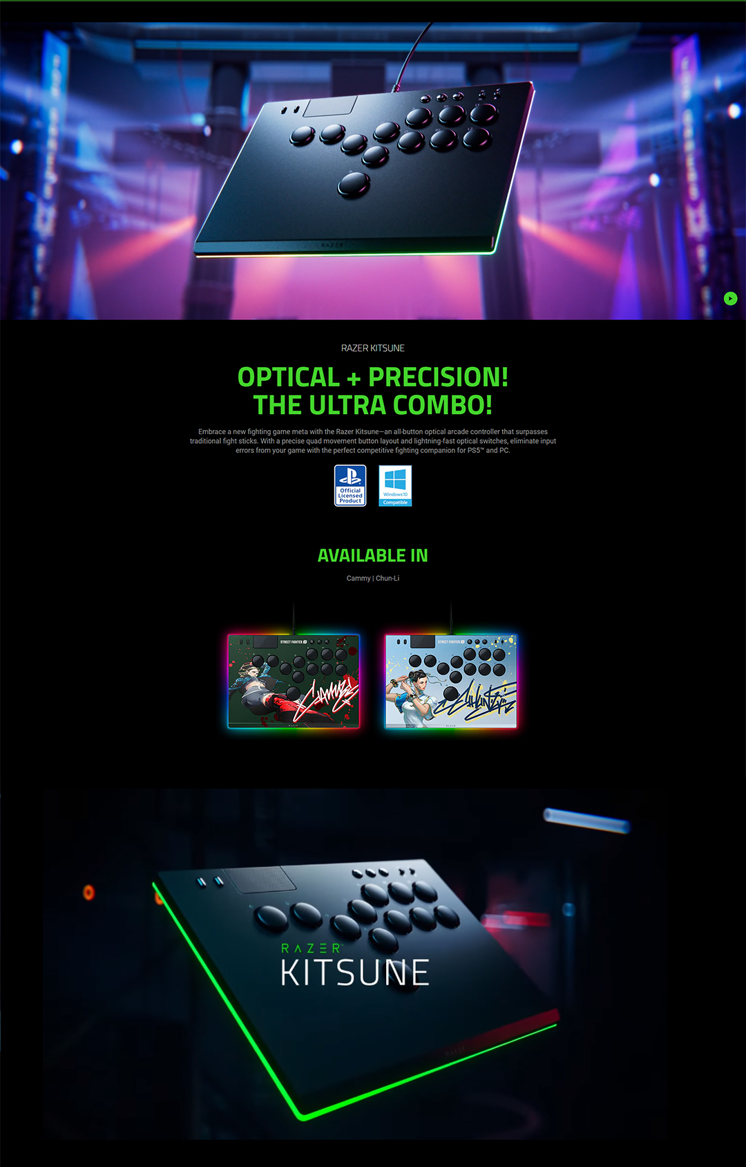 Razer Kitsune All Button Optical Arcade Controller For Ps5 And Pc