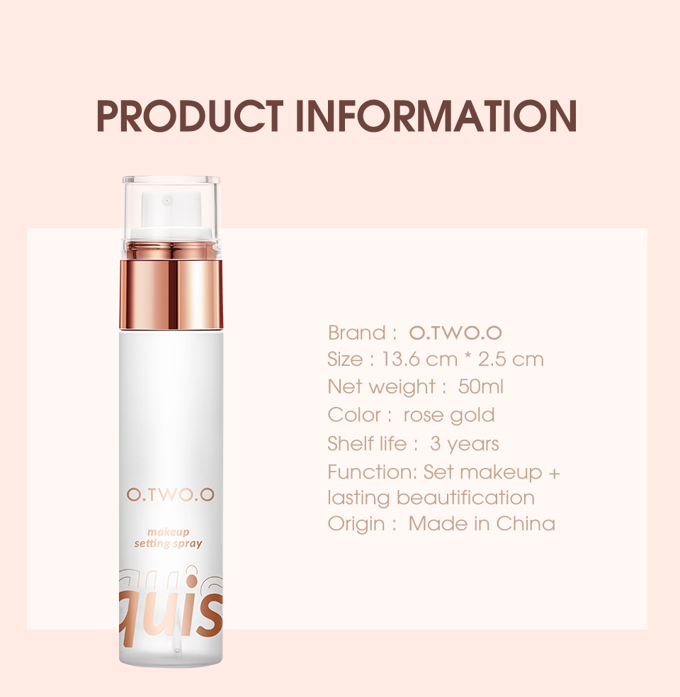 O.TWO.O Makeup Setting Spray Long Lasting Waterproof Oil Control Matte ...