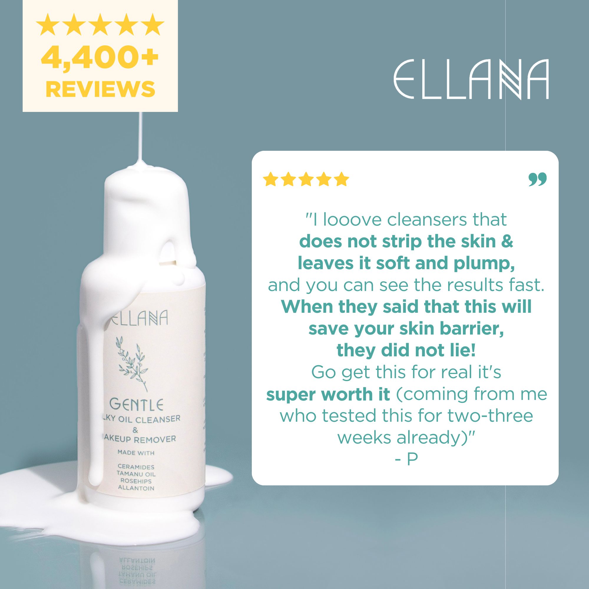 Ellana Double Cleanse Set Mini Gentle PH Gel Cleanser and Milky Oil ...