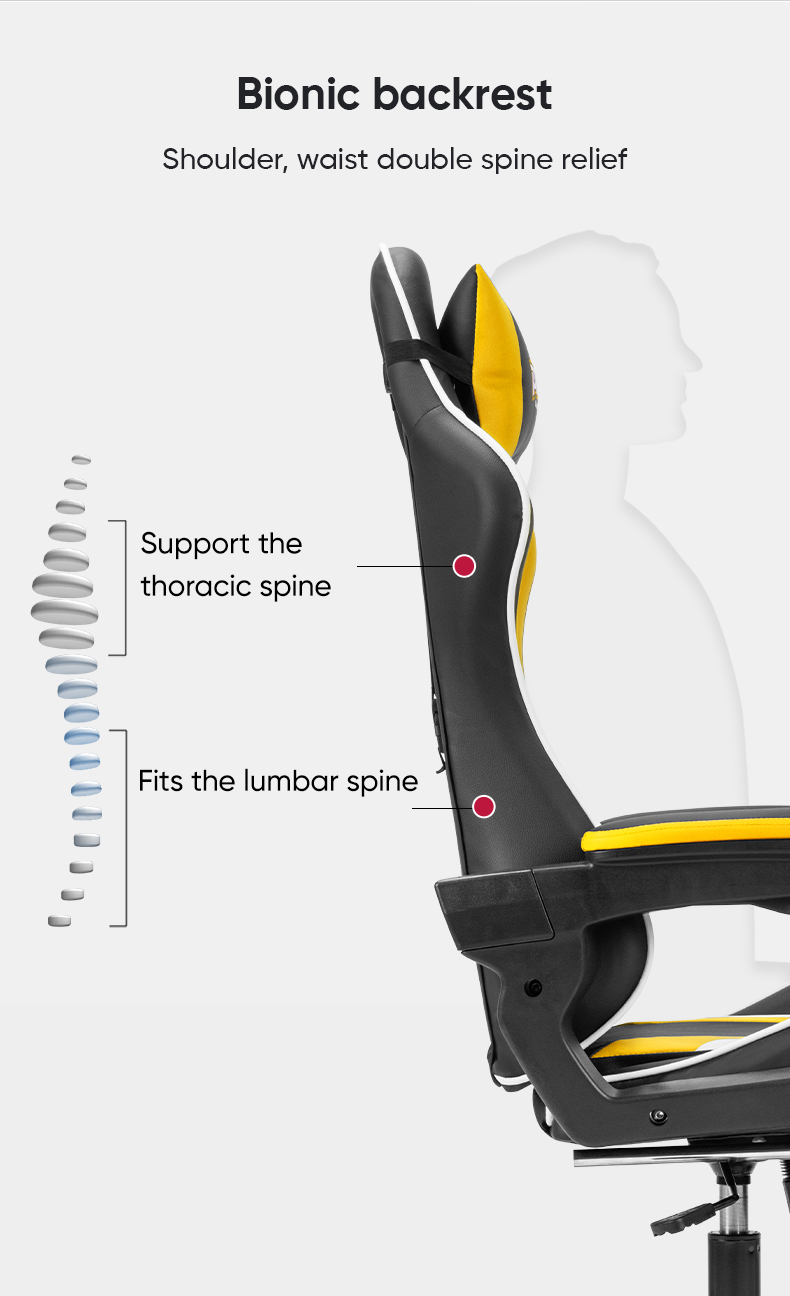 Deli Esports Chair Ergonomic Gaming Office Chair With Footrest Massage ...