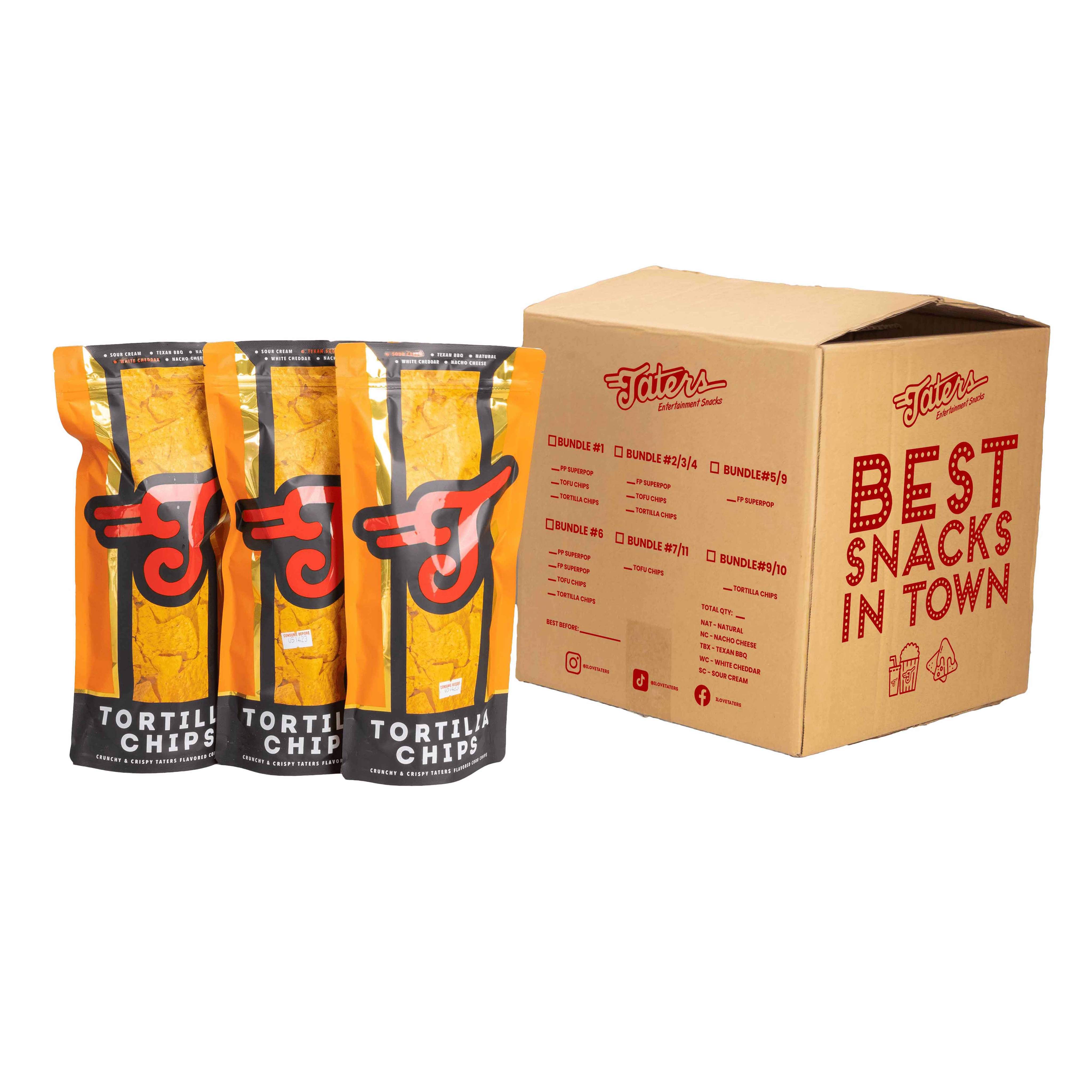 Taters Snack Box Bundle #8 3 Taters Tortilla Chips 120g Pouches ...