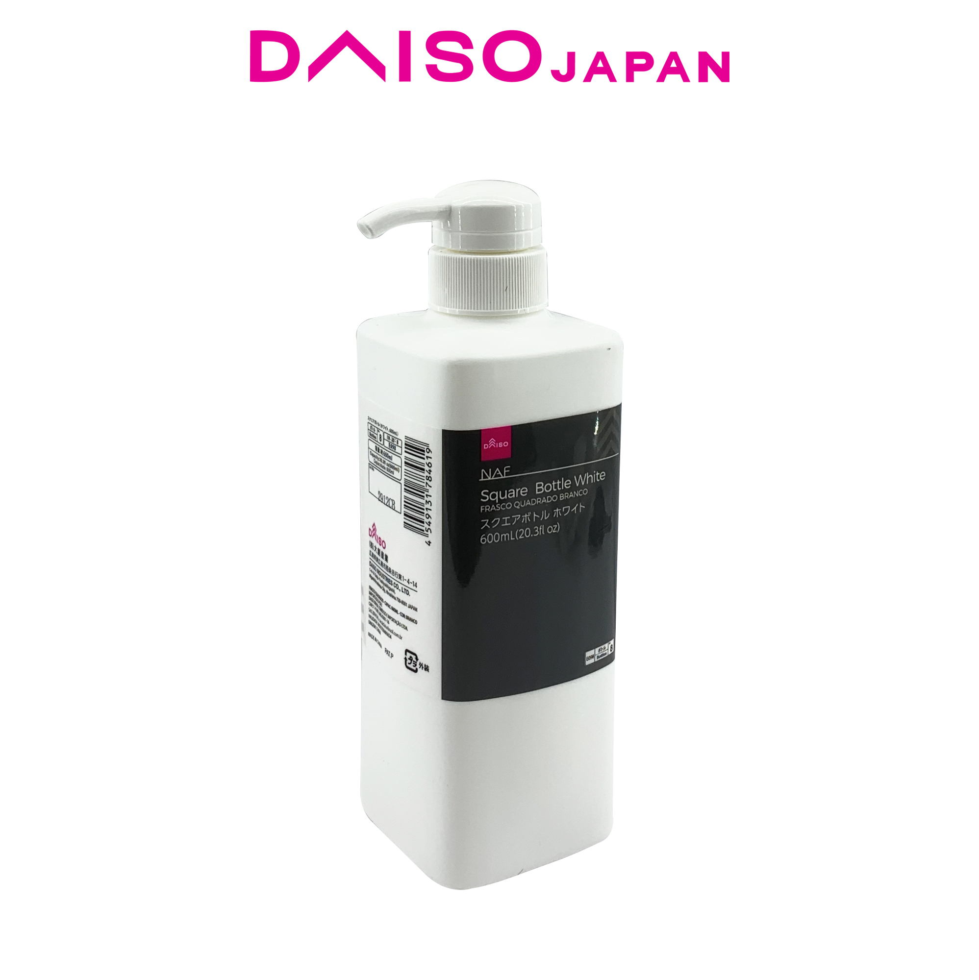 Daiso Square Pump Bottle (White, 600ml) | Shopee Philippines
