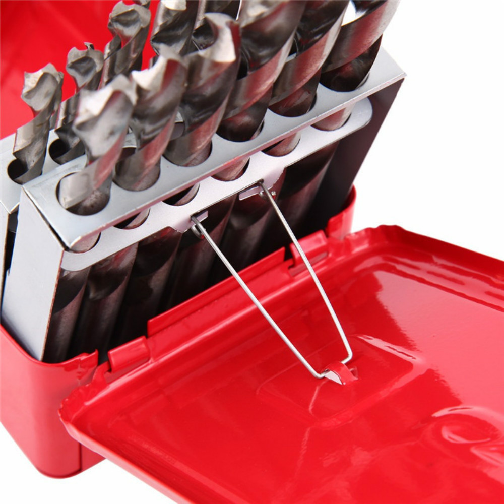 High Quality 25Pcs Twist HSS Metal Drill Set Drilling Bit Tool 1-13mm ...