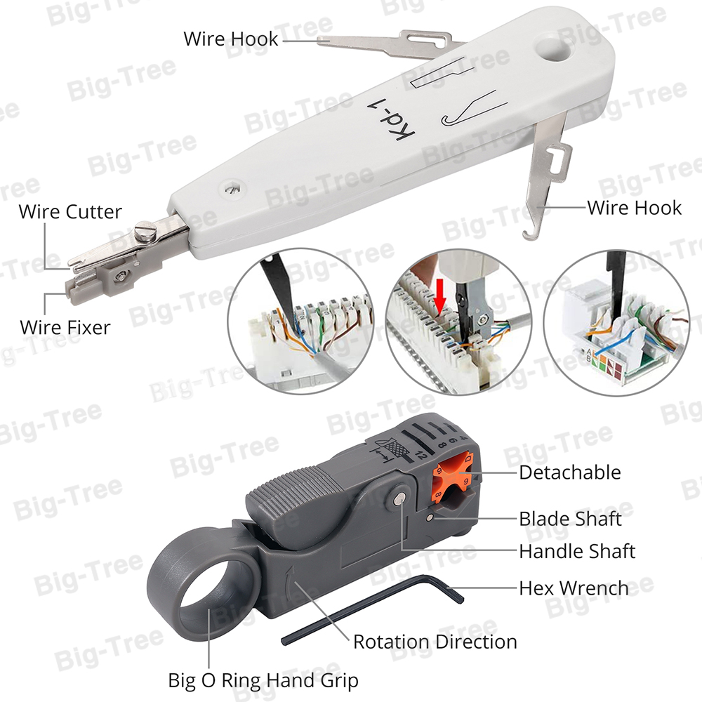 12pcs/set Portable LAN Network Repair Tool Kit For RJ45 Crimp Tool Kit ...