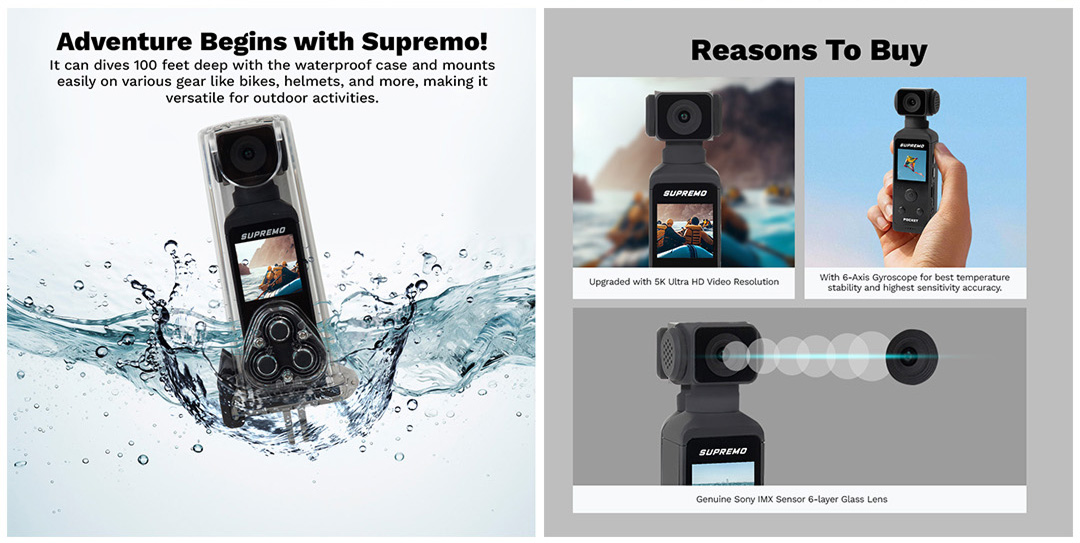 Supremo Ultra HD Pocket Action Camera | Shopee Philippines