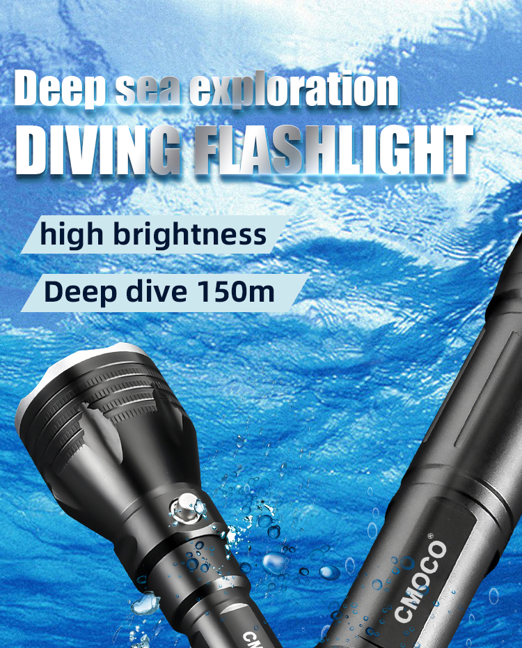 CMOCO Diving Flashlight Underwater 2500M 30W CREE Cree L2 Proof 150M ...