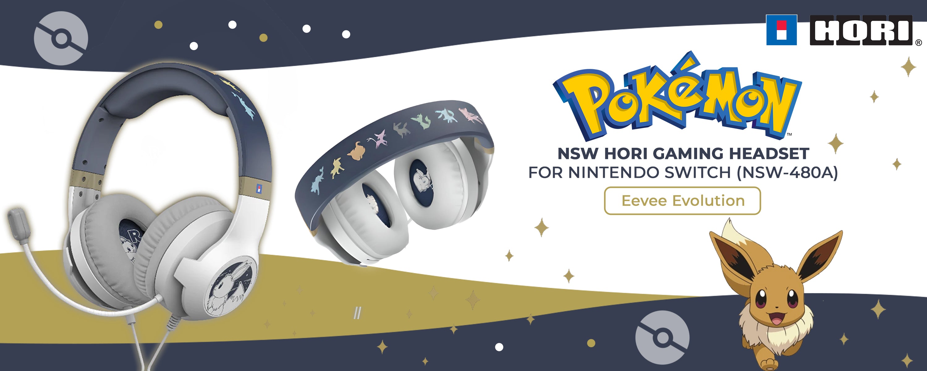 Hori NSW Pokemon Eevee Evolutions Edition Gaming Headset for Nintendo ...