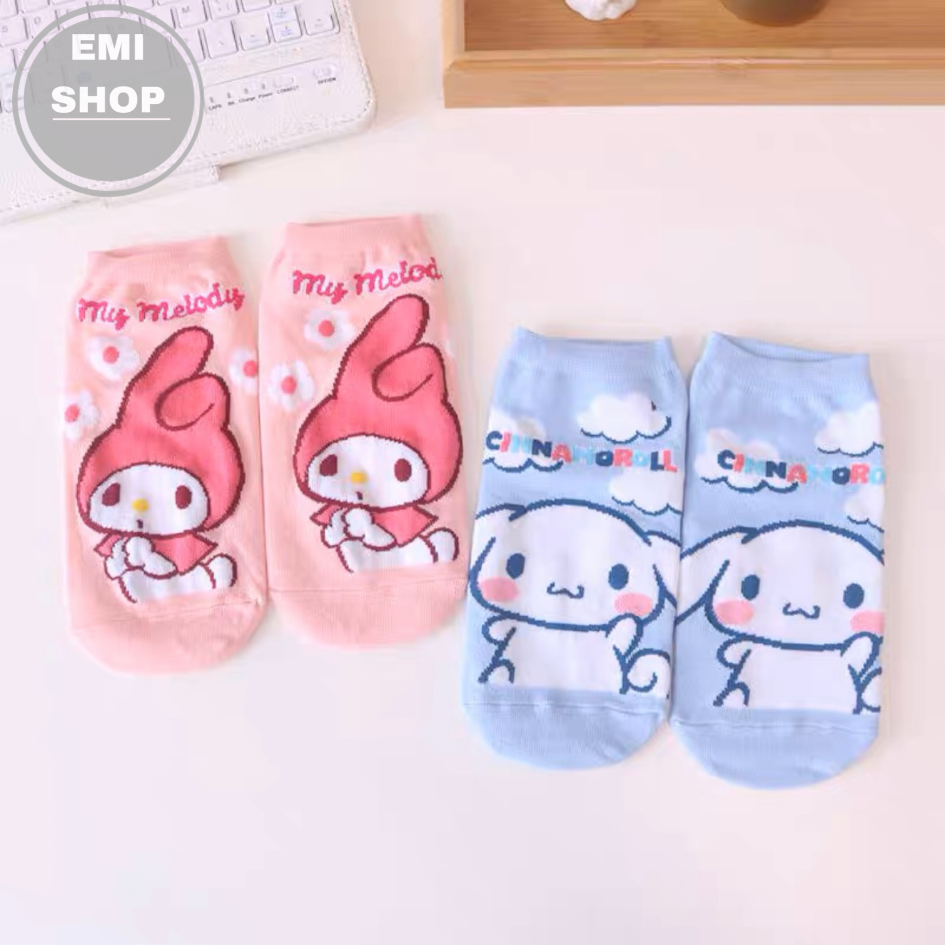 Emi 5Pairs Girls Korean fashion Hello kitty cartoon socks | Shopee ...