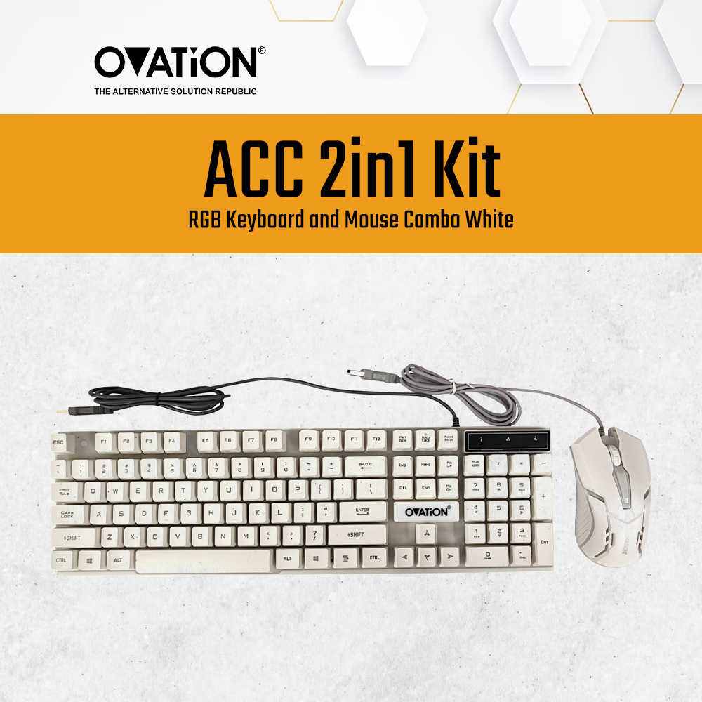 EasyPC| Ovation ACC keyboard and mouse set| 2in1 KIT| RGB| Black, White ...