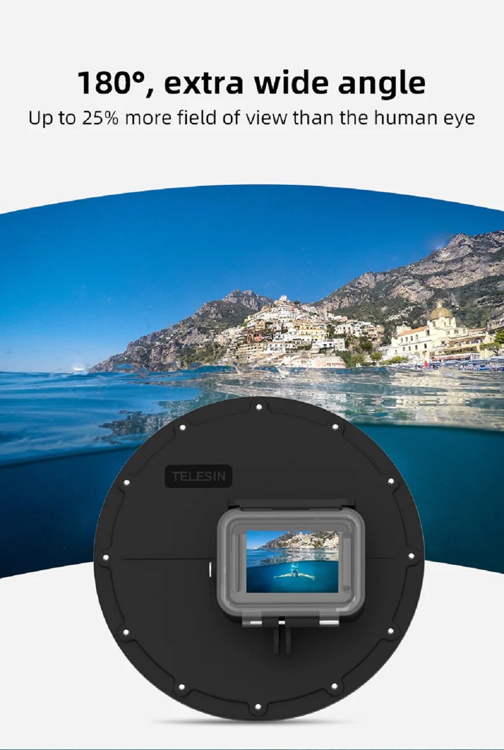 TELESIN Dome Underwater Photography Dive Case for GoPro Hero 7, 6, 5 ...