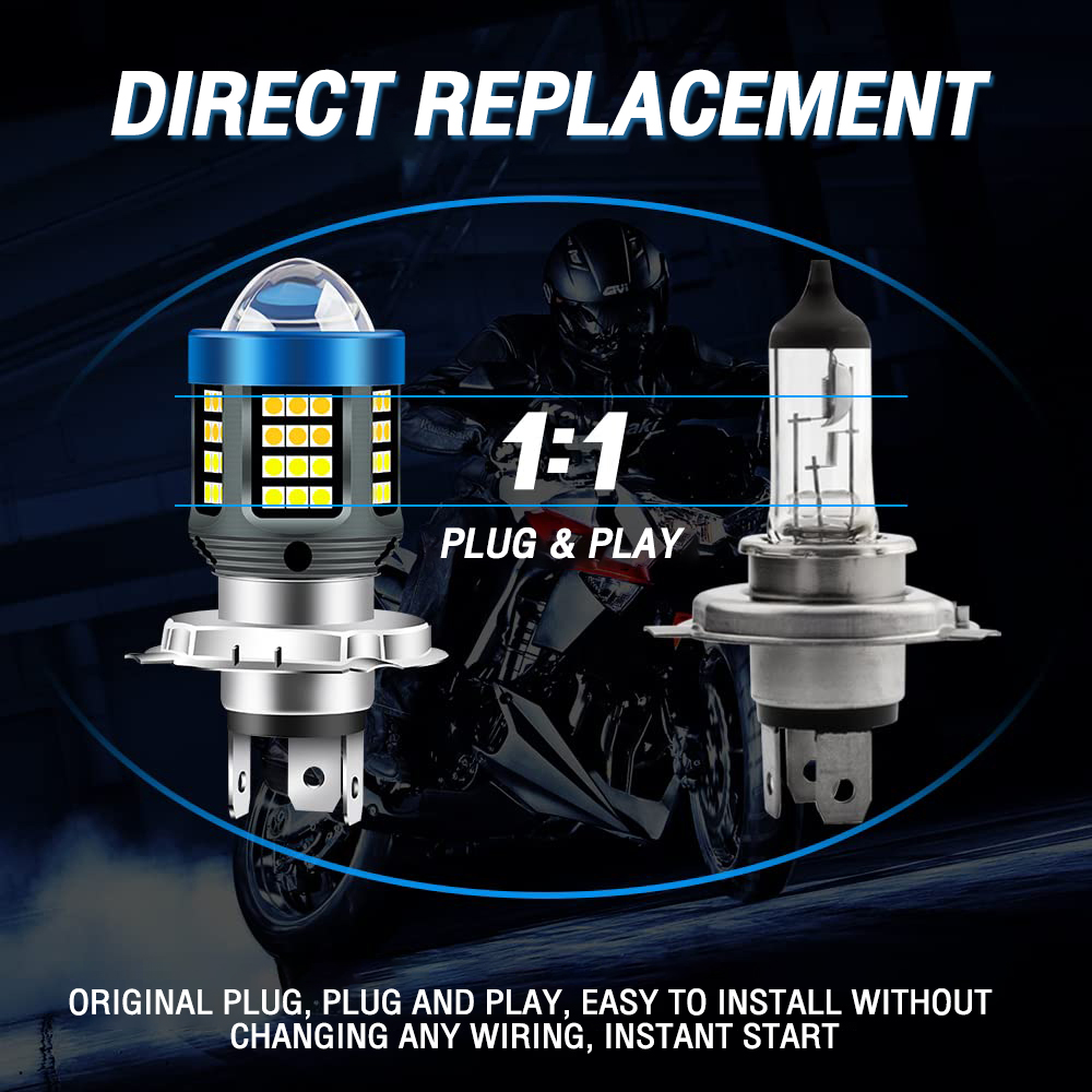 120W H4 LED light for motorcycle H4 H6 1209 73SMD headlight DC12V-60V ...