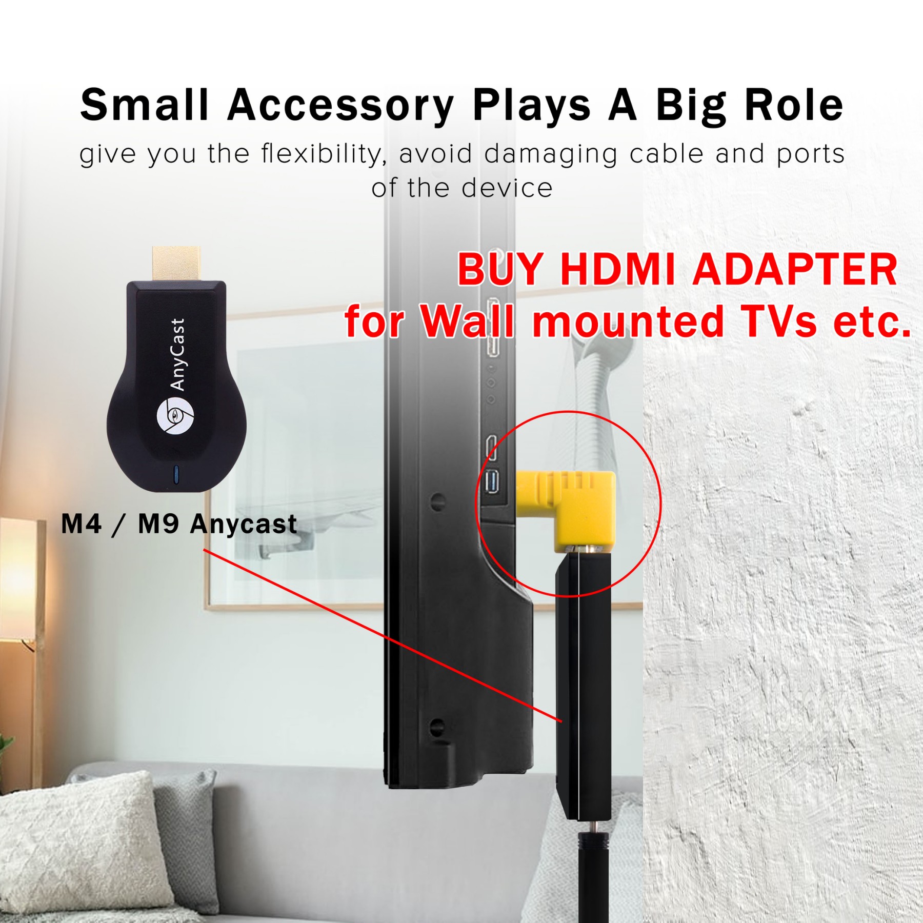 AnyCast Chromecast M9 PLUS TV Stick WiFi Dongle Receiver 1080P Display ...