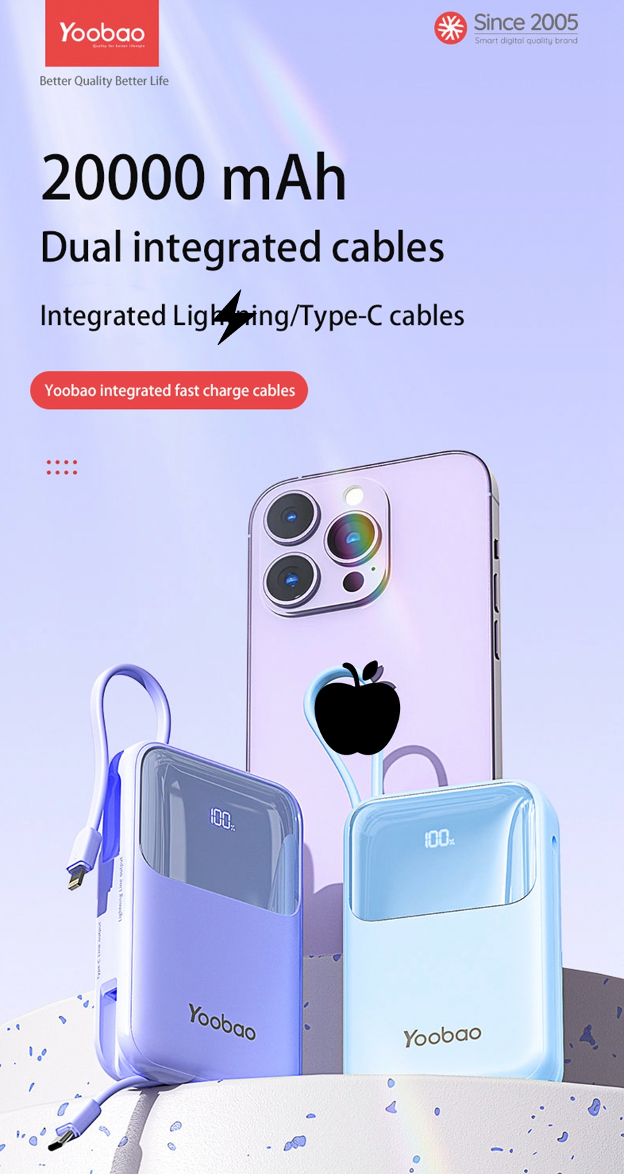 Yoobao Q18 20000mAh Multi-functional Power Bank with Built-in Cable ...